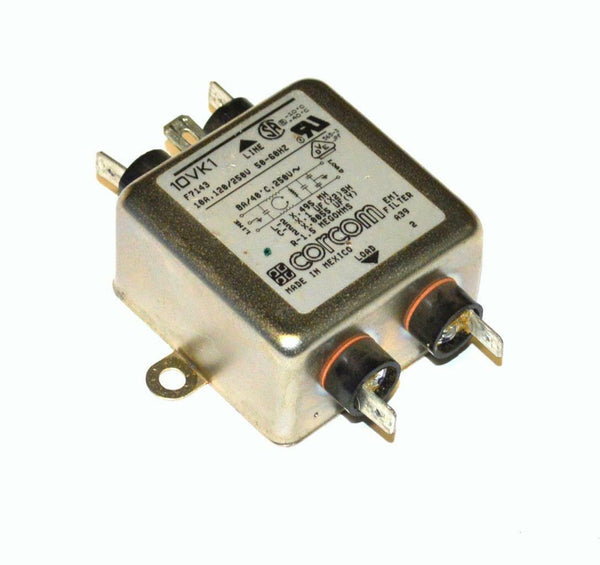 CORCOM 10VK1 F7143 EMI FILTER 120/250 VOLTS @ 10 AMPS