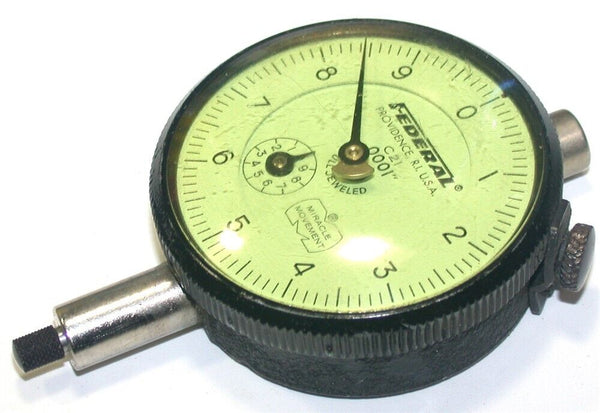 Federal Large Dial .0001" Indicator w/ Revolution Counter Model C2I
