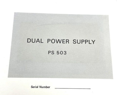 Tektronix PS 503 Dual Power Supply Instruction Manual