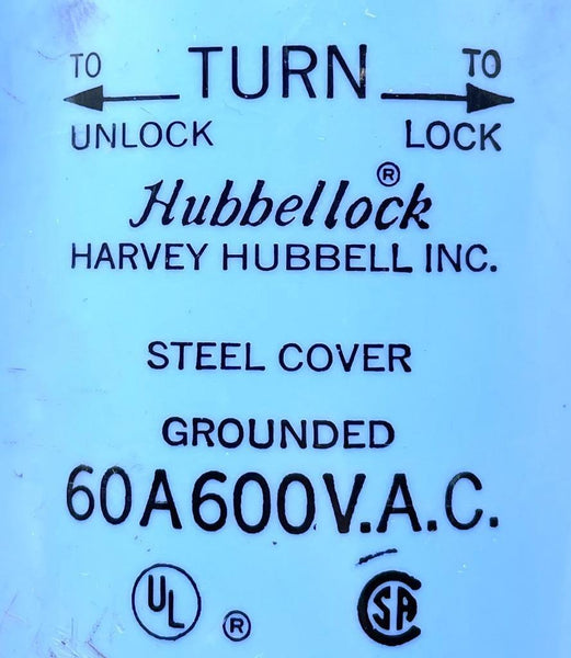 Hubbell HBL26519 Hubbellock Locking Plug 60A 600VAC 4 Pole 5 Wire Grou