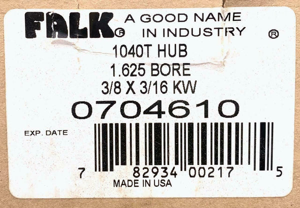 Falk 1040T Hub Steelflex Grid Coupling 1.625" Bore 3/8 X 3/16 KW (4 Av