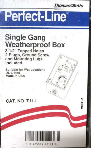 Thomas & Betts T11-L Perfect-Line Single Gang Weatherproof Box 2-Plugs