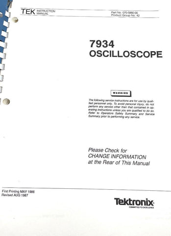 Tektronix 7934 Oscilloscope Instruction Manual