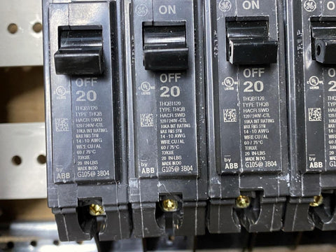 GE AQF3422AT Breaker Panelboard 225A 240V w/ AB43B Box & (42) THQB1120