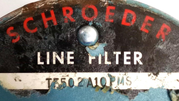 Schroeder TF502A10PMS Line Filter Housing Assembly 5000 PSI