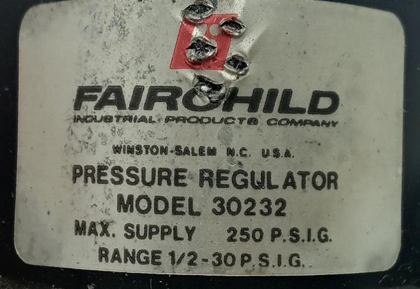 Fairchild 30232 Pressure Regulator 1/2" NPT 250 PSI Max .5-20 PSI Rang