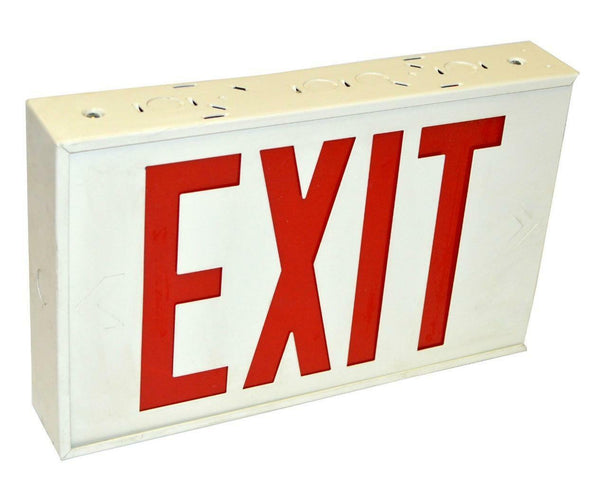 NEW EMERGI-LITE WX14R DUAL SIDED LIGHTED EXIT SIGN FIXTURE 120 VAC