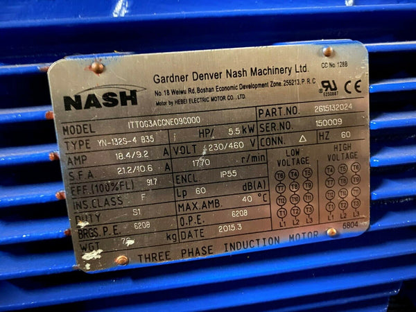 Gardner Denver Nash Vectra 43SX025V9K0A0 3-Phase Vacuum Pump 230/460V