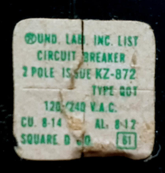 Square D QOT2020 2 Pole Tandem Circuit Breaker 20/20A 120-240VAC ...