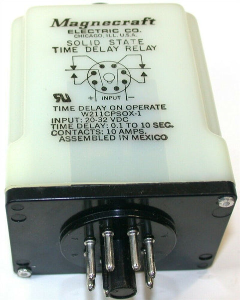 Up to 5 Magnecraft 11 Pin Time Delay Relay 0.1-10 Seconds 20-32 VDC W2