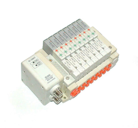 SMC Devicenet SI Unit EX150-SDN1 SV1A00-5FUD W/8 Solenoid Valves 24 VD