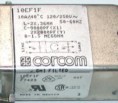 Corcom 10EF1F Power Entry Module Filter 120/250 VAC 50/60 Hz 10 Amp