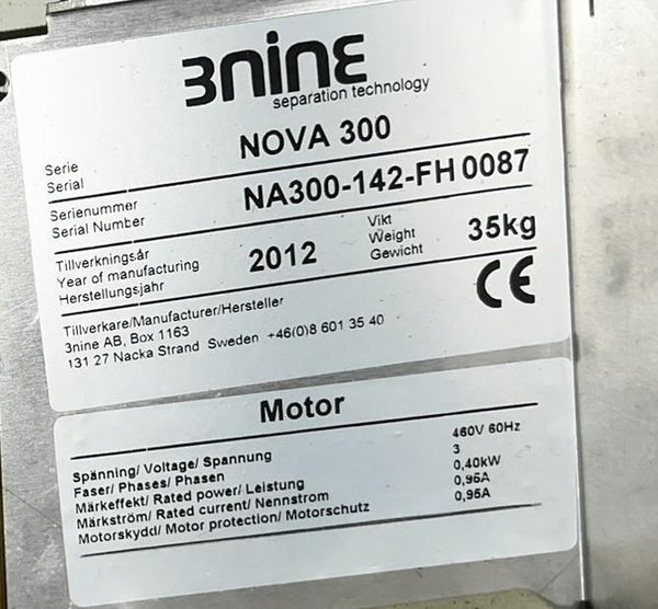 3Nine Nova 300 Green Line Oil Mist Eliminator 0.40 kW 176 CFM 70 CF 46