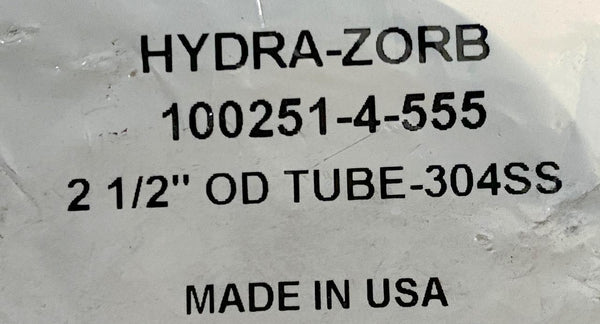 Hydra-Zorb 199251-4-555 2 1/2" Cushion Clamp OD Tube 304 Stainless Ste