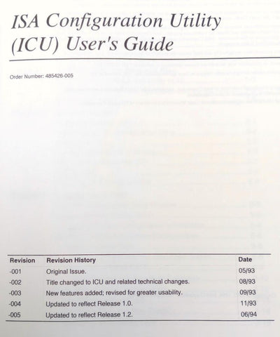 Intel Digital Plug & Play ISA Configuration Utility ICU User's Guide