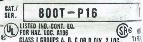Allen-Bradley 800T-P16 30mm Pilot Light With Push Test Button 120V AC