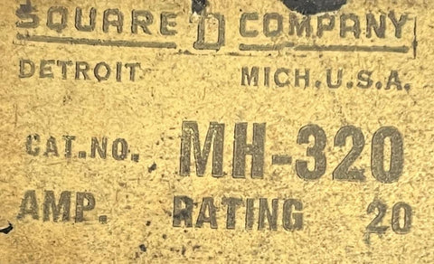 Square D MH-320 3 Pole Circuit Breaker 20A 240V 3 Phase Bolt-On Mount