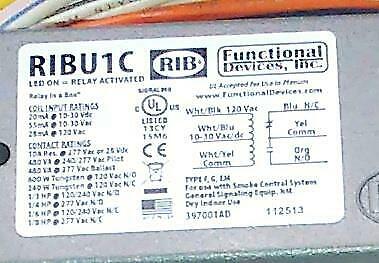 New Functional Devices RIBU1C Enclosed Relay 120 VAC