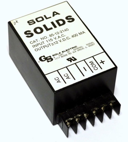 SOLA SOLIDS 85-12-2140 POWER SUPPLY +/- 12 VDC @ 400 MA