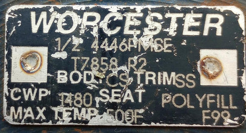 Worcester Controls 4446PMSE 1/2" Steel Ball Valve 500°F Max Temp.