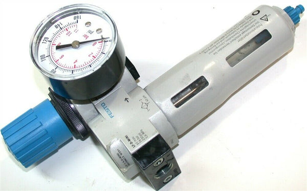 Up to 2 Festo LR-D-7-MINI - 1/4" Air Regulator Filter LF-D-MINI w/gaug