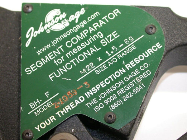 JOHNSON GAGE EXTERNAL M22 X 1.5 THREAD INSPECTION SYSTEM BH-F NO. Z-10