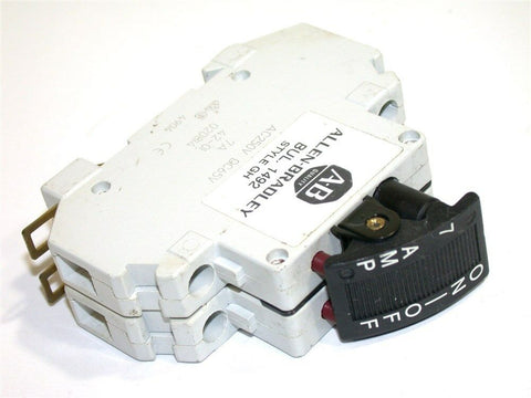 UP TO 2 ALLEN BRADLEY 7AMP 2POLE 125VAC/65VDC CIRCUIT BREAKERS 1492-GH