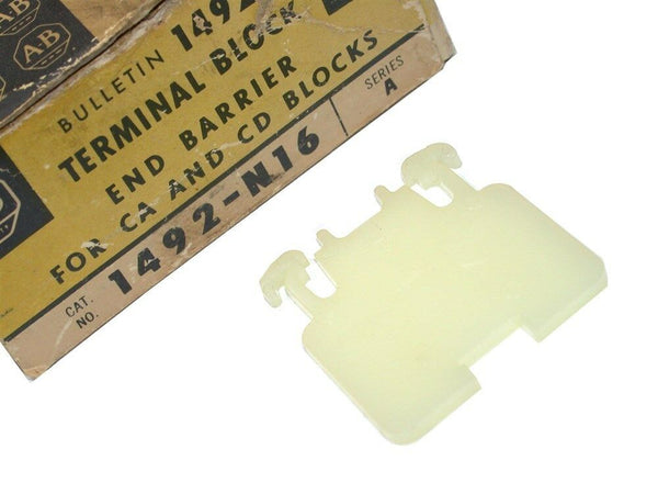 NEW BOX OF 35 ALLEN BRADLEY WHITE END BARRIER TERMINAL BLOCKS 1492-N16