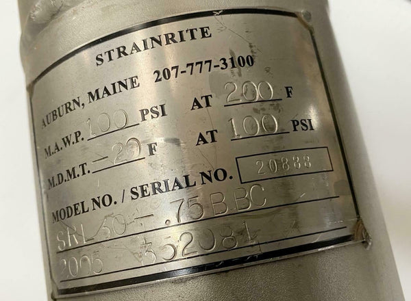 Strainrite SRL30-.75BBC Stainless Steel Bag Strainer Filtration Housin