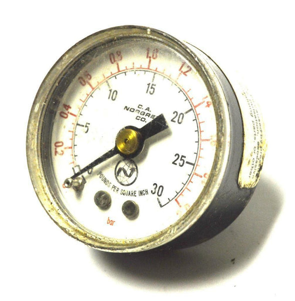 NORGREN ROUND PRESSURE GAUGE 0-30 PUNDS/SQUARE INCH 0-2 BAR