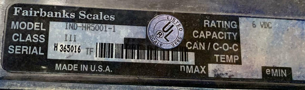 Fairbanks Scales IND-HR5001-1 Digital Benchtop Scale 60lbs X 0.2lbs