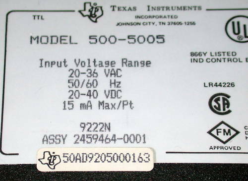 VERY NICE TEXAS INSTRUMENTS AC/DC INPUT MODULE 500-5005