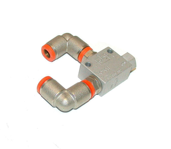 BOSCH 0 821 000 002 CHECK VALVE 1/8" W/PUSH LOCK AIR FITTINGS 1/4"