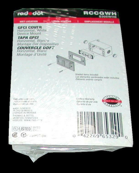 New Red Dot RCCGWH Device Mount White GFCI Receptacle Cover Plate