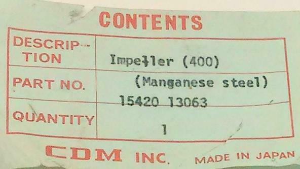 New CDM Inc. 15420 13063 Steel Pump Motor Impeller 3-1/2" Diameter 1/2 ...