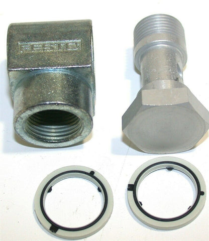 Up to 25 New Festo L-JK-3/8 elbow pneumatic air line connector fitting