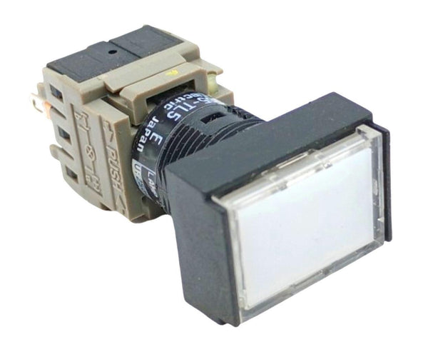 Fuji Electric AH165-TL5 E Series Illuminated Rectangular White Push Bu