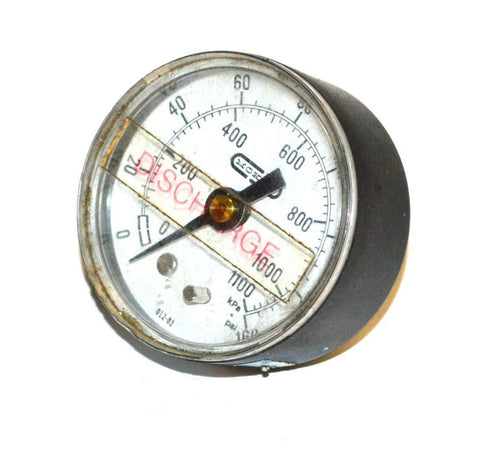 MOKON 0-160 PSI 0-1100 KPA PRESSURE GAUGE 1/4" NPT BACK MOUNT