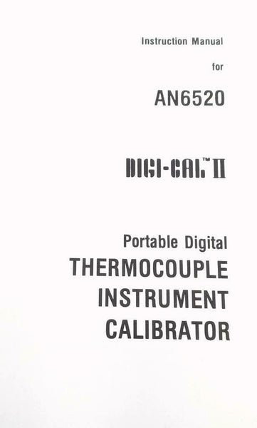 Analogic Model AN6520 Thermocouple Instrument Calibrator Instruction M