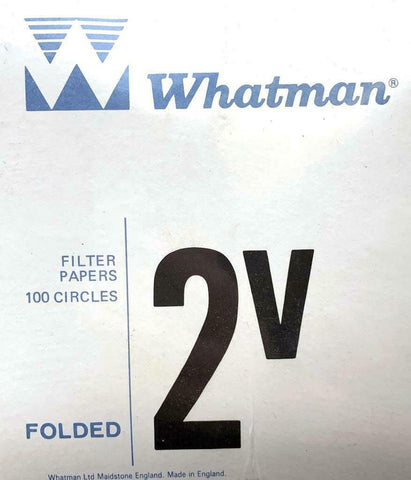 Whatman 2V Folded Filter Paper 12.5 CM 100 Circles