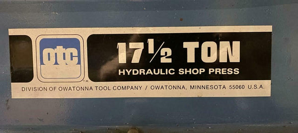 OTC 17.5 Ton Hydraulic Shop Press Model B Series Y-106-B