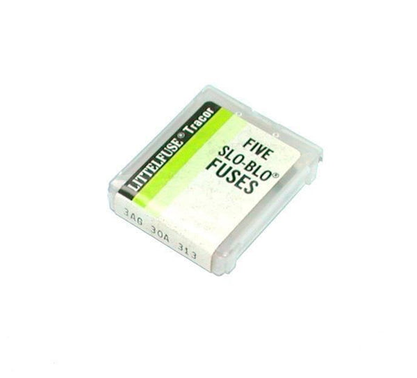 BOX OF 5 NEW LITTELFUSE TRACOR 3AG 30A 313 SLO-BLO FUSES 30 AMP ...
