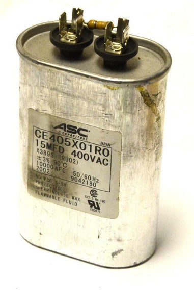 ASC CAPACITORS CE405X01R0 CAPACITOR 15 MFD 400 VAC