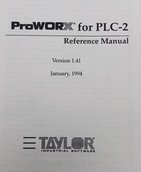 Allen-Bradley PLC-2 ProWorx Reference Manual – Surplus Select