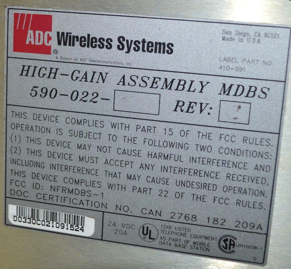 ADC WIRELESS 590-022 HIGH-GAIN ASSEMBLY MDBS