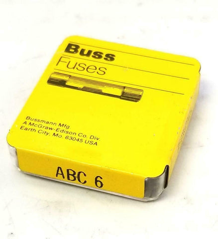 New Bussmann ABC-6 Fuses 6 A (Pack of 5)