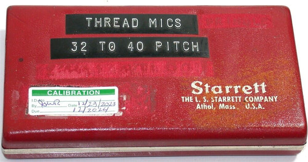 Starrett 32 - 40 Pitch Micrometer 0 To 1" 575FP W/Case - CALIBRATED ...