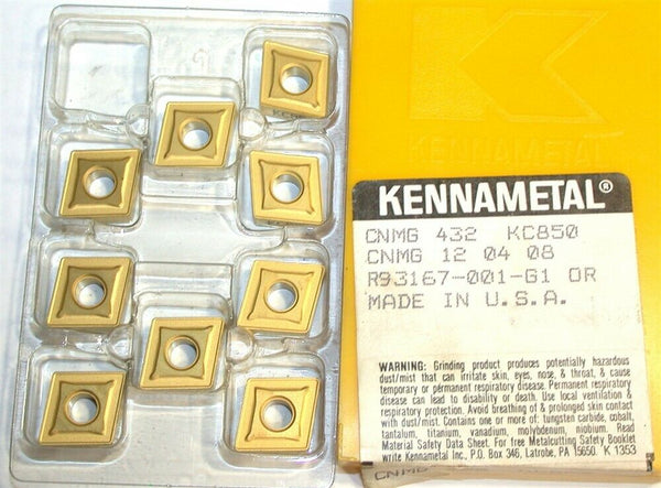 9 New Kennametal Kenloc Indexable Carbide Turning Inserts CNMG 432 KC8