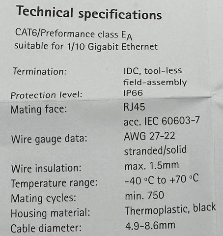 Axis 39680 Rj45 PushPull Connector