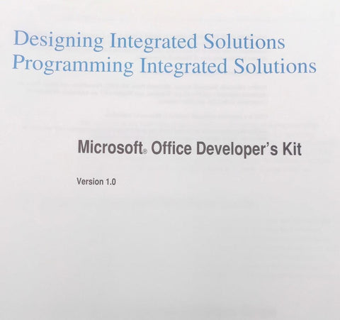 Microsoft Office Developer's Kit Designing & Programming Solutions Gui
